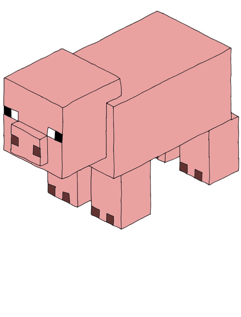 Minecraft Pig (colored) - Notability Gallery