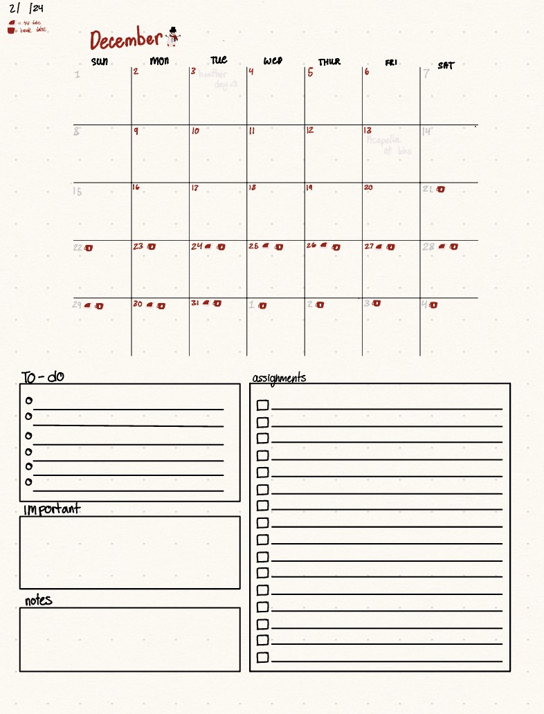 December Planner - Notability Gallery