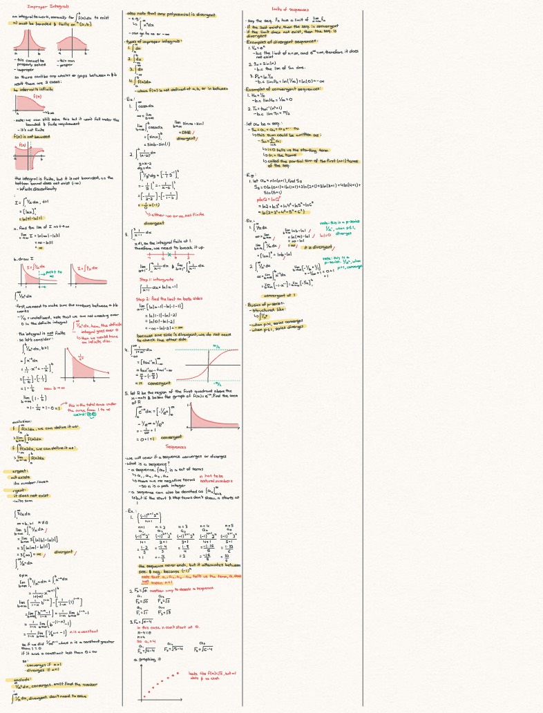 Improper Integrals And Sequences - Notability Gallery