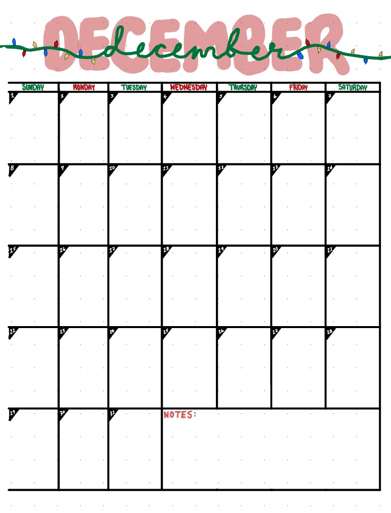 December 2024 Monthly Planner - Notability Gallery