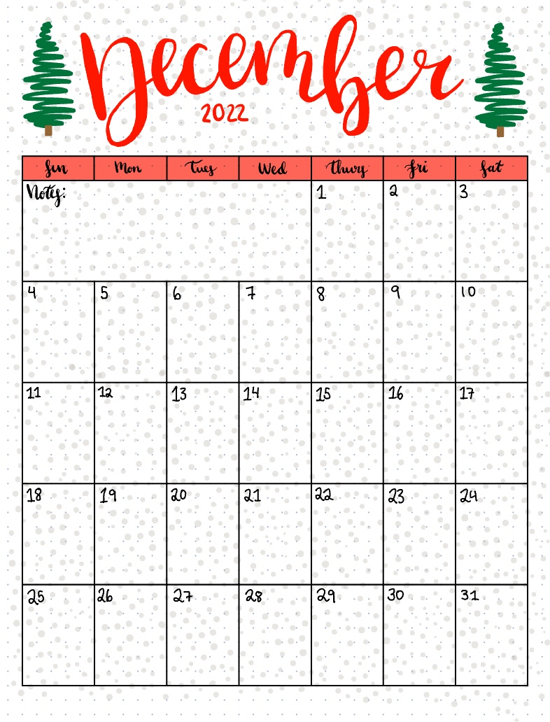 December Calendar 2022 - Notability Gallery
