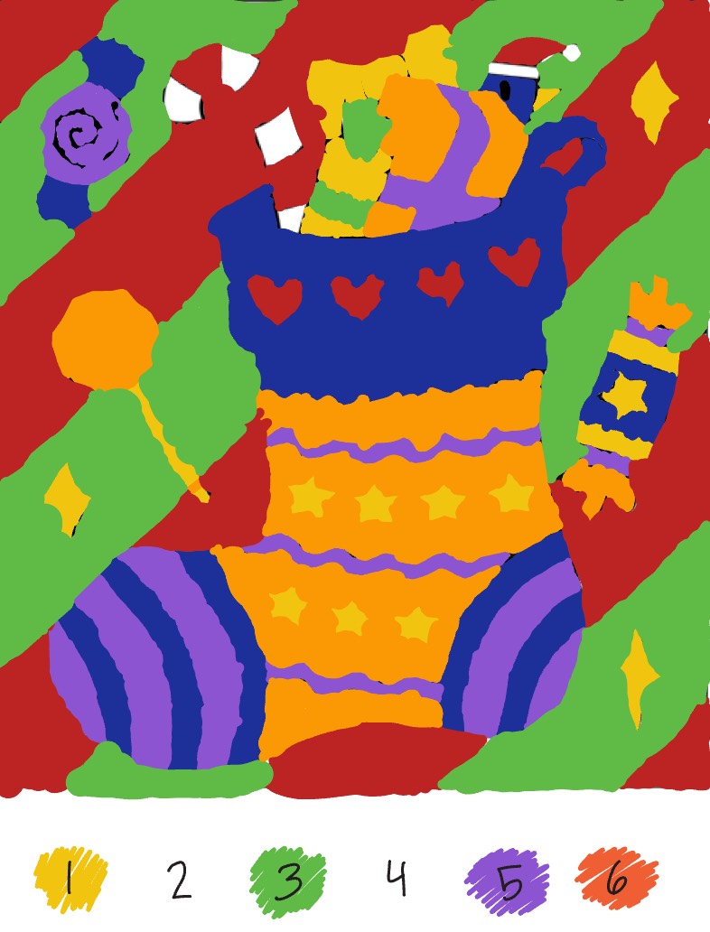 Christmas Stocking Color By Number (colored) - Notability Gallery